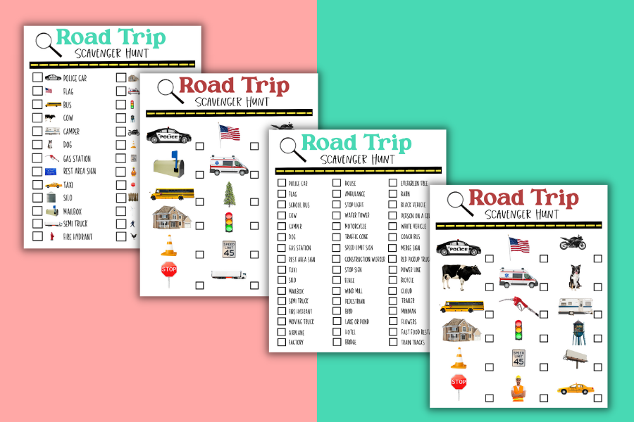 Road Trip Scavenger Hunt For Kids Free Printable