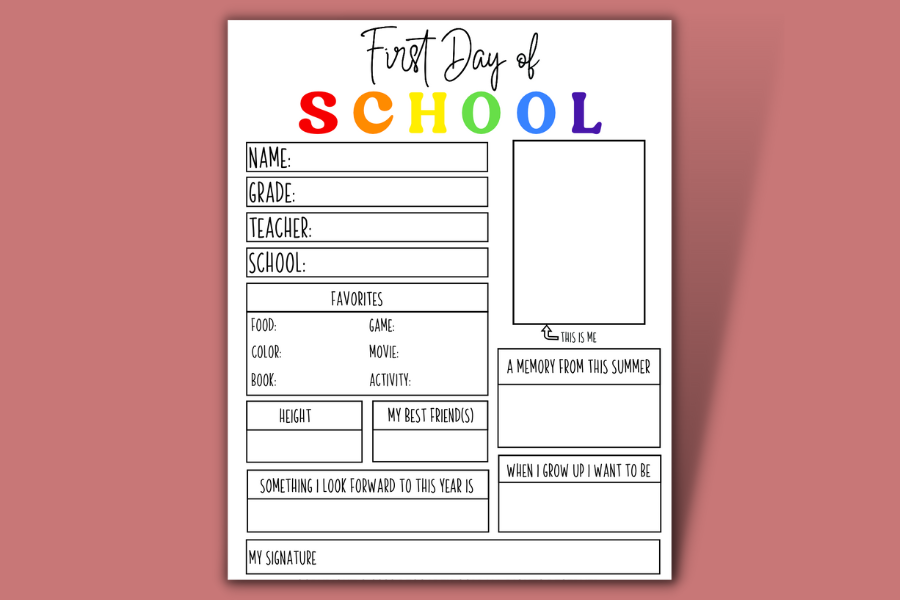 First Day of School Interview - Free Printable Questionnaire For Kids