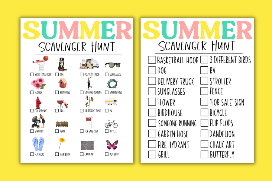 Free Printable Summer Scavenger Hunt For Kids of All Ages