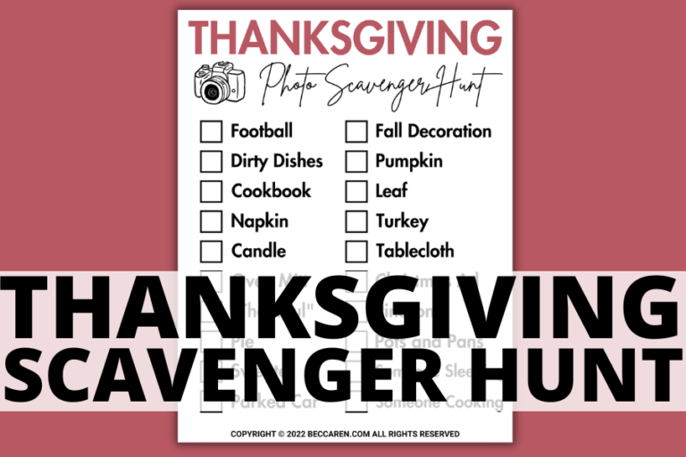 FREE Thanksgiving Scavenger Hunt For Your Family's Gathering