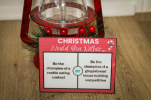 66 Insanely Fun Christmas Would You Rather Cards - Free Printable