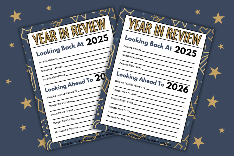 FREE Year In Review Printable For Kids