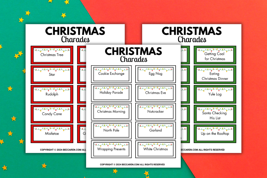 Insanely Fun Christmas Charades Game - 120 Free Printable Holiday ...