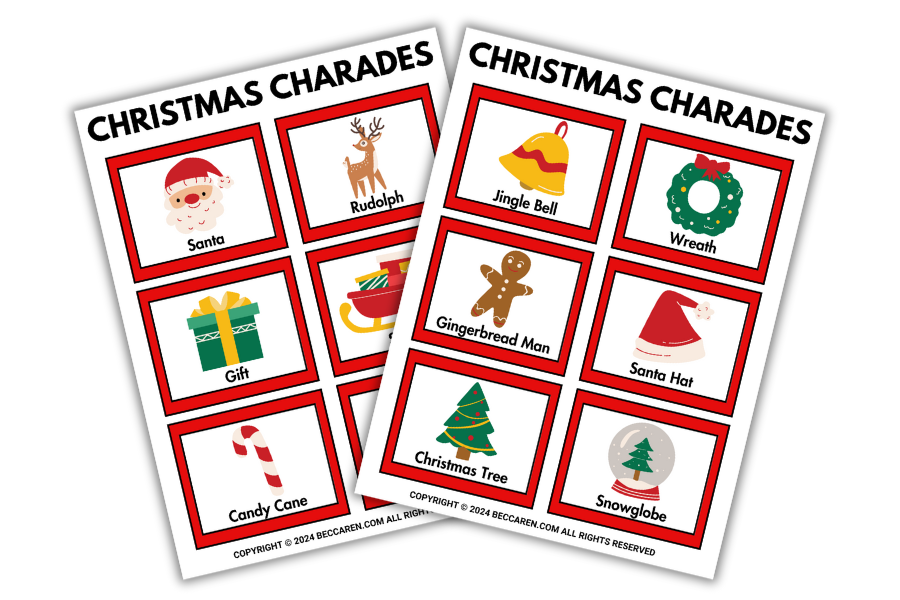 42 Printable Christmas Charades Cards For Kids