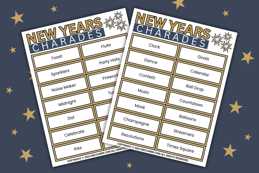 New Years Charades Game