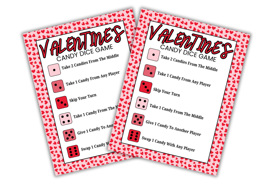 FREE Printable Valentine Dice Game